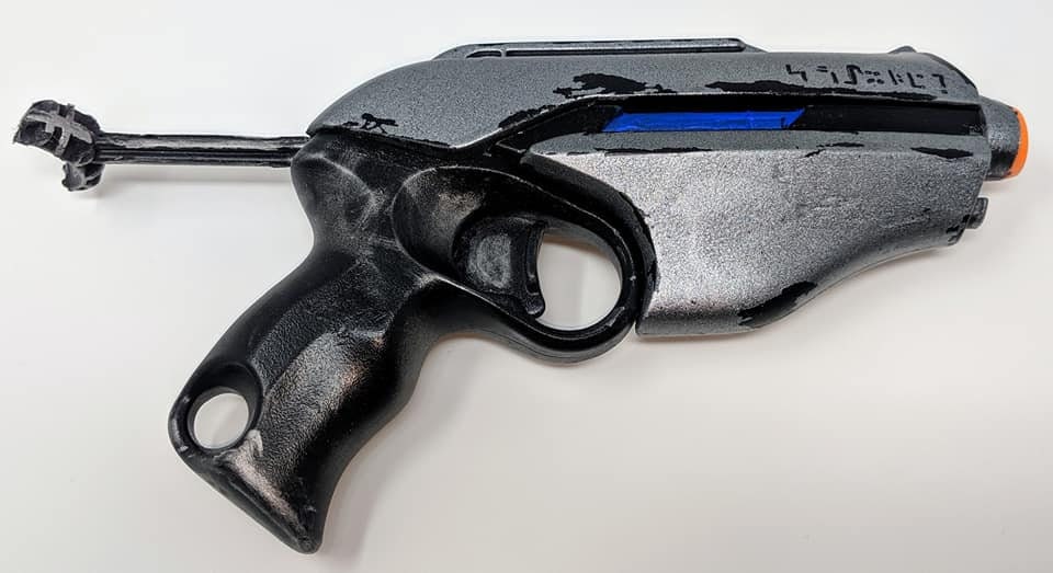 Cyberpunk/ Futuristic Blaster - Silver With Blue Strip - Etsy