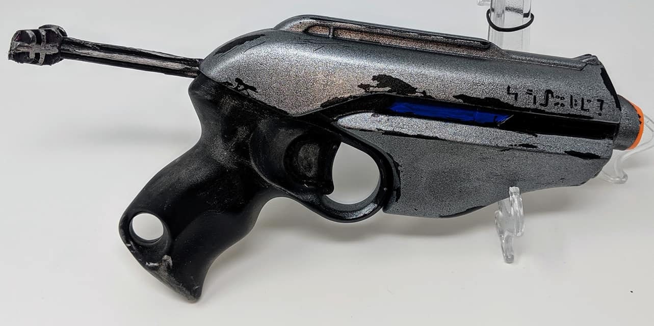Cyberpunk/ Futuristic Blaster - Silver With Blue Strip - Etsy