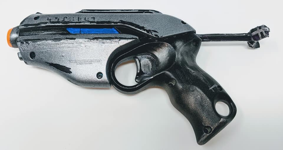 Cyberpunk/ Futuristic Blaster - Silver With Blue Strip - Etsy