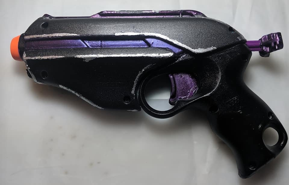 Cyberpunk/ Futuristic Blaster - Black With Purple Strip - Etsy