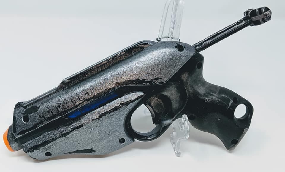 Cyberpunk/ Futuristic Blaster - Silver With Blue Strip - Etsy