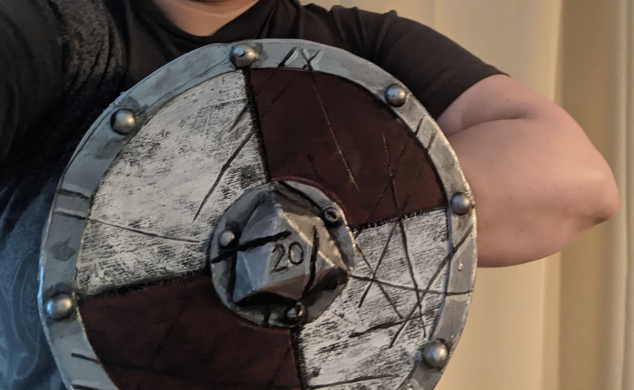 D20 12" Shield/ Buckler - Red & White, Round - Etsy