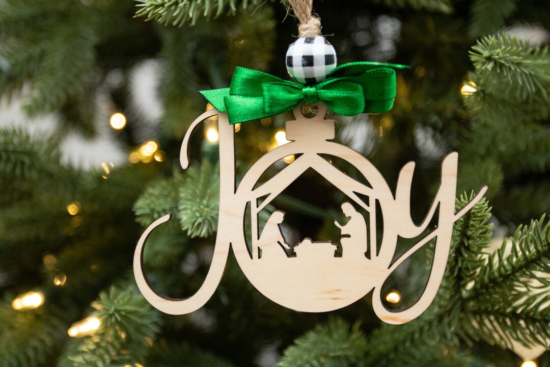 JOY CHRISTMAS ORNAMENT, Nativity Christmas Tree Ornament, Laser ...