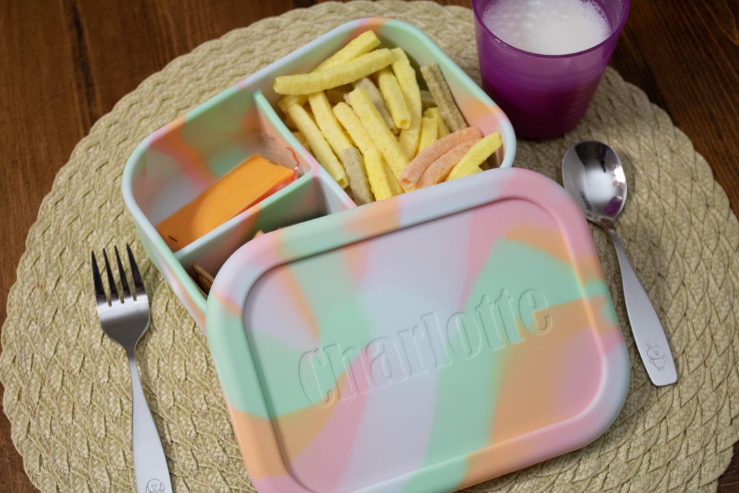 Personalized Silicone Bento Box: Custom Engraved Lunch Container - Etsy