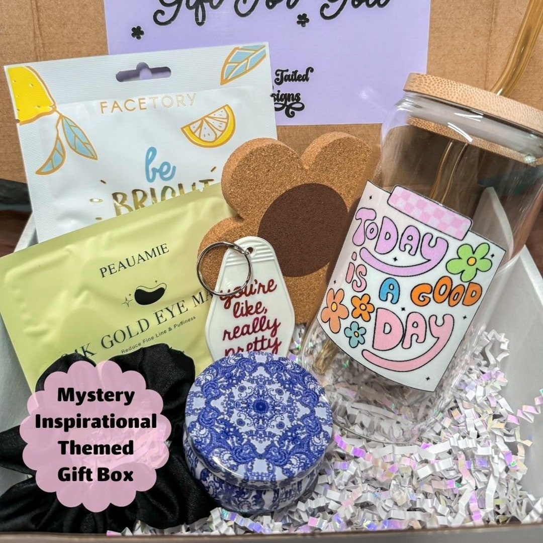 Inspirational Mystery Gift Box, Holiday Christmas Gift Basket Winter ...