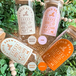 Minimalist Cold Brew Coffee Cup, 16oz and 20oz Glass Cup, Ice Coffee ...