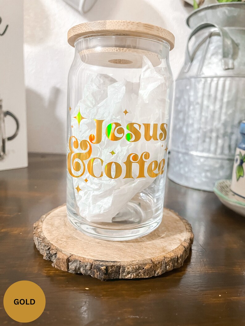 Jesus and Coffee Cup, Faith Coffee Cup Glass, Iced Coffee Cup Glass ...