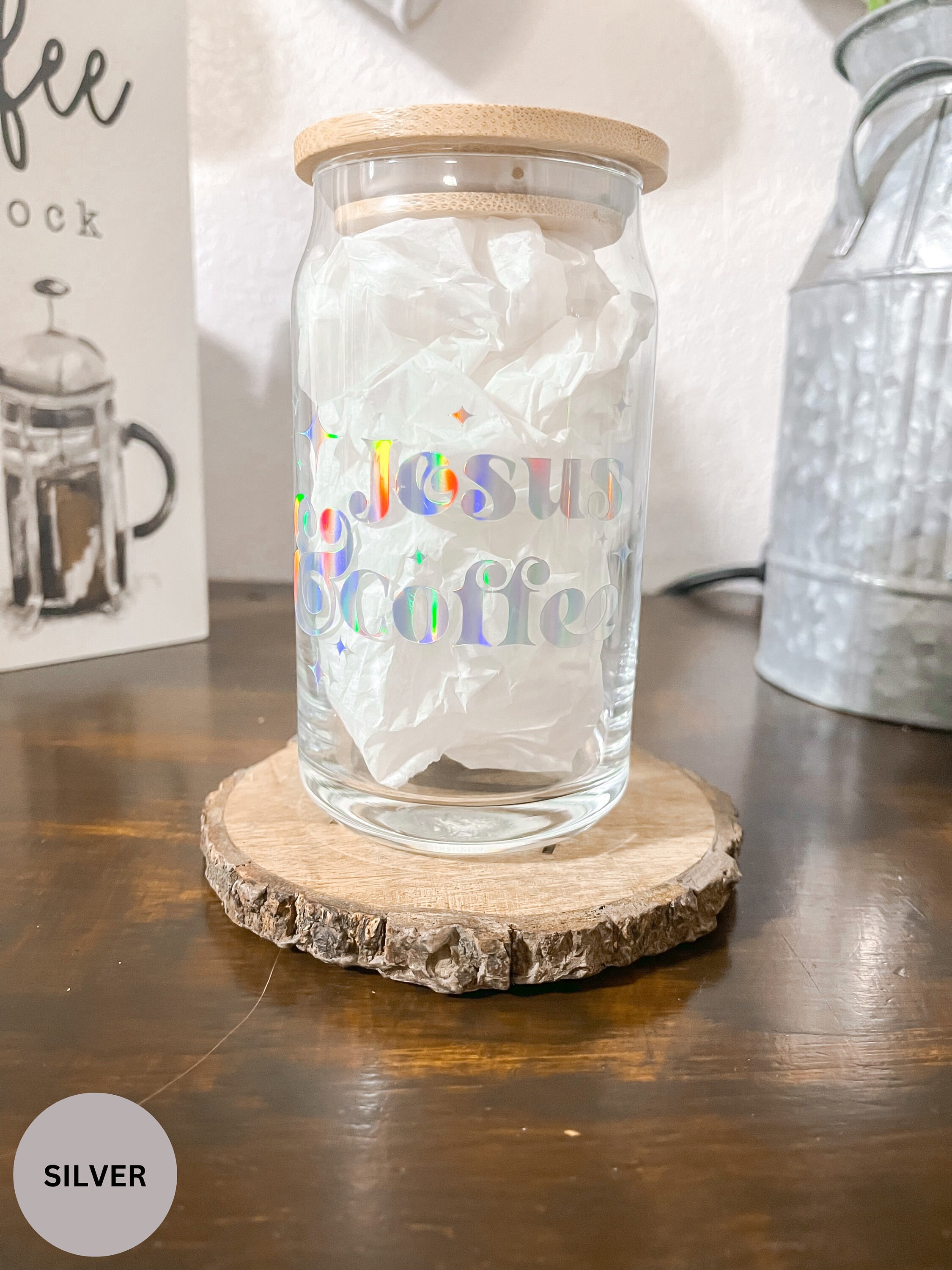 Jesus and Coffee Cup, Faith Coffee Cup Glass, Iced Coffee Cup Glass ...