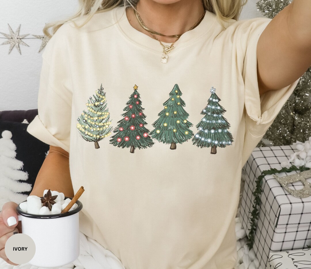 Comfort Colors® Christmas Trees Shirt, Merry Christmas Tee, Cute ...