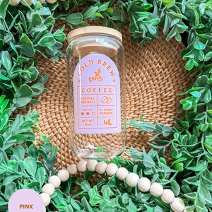 Minimalist Cold Brew Coffee Cup, 16oz and 20oz Glass Cup, Ice Coffee ...