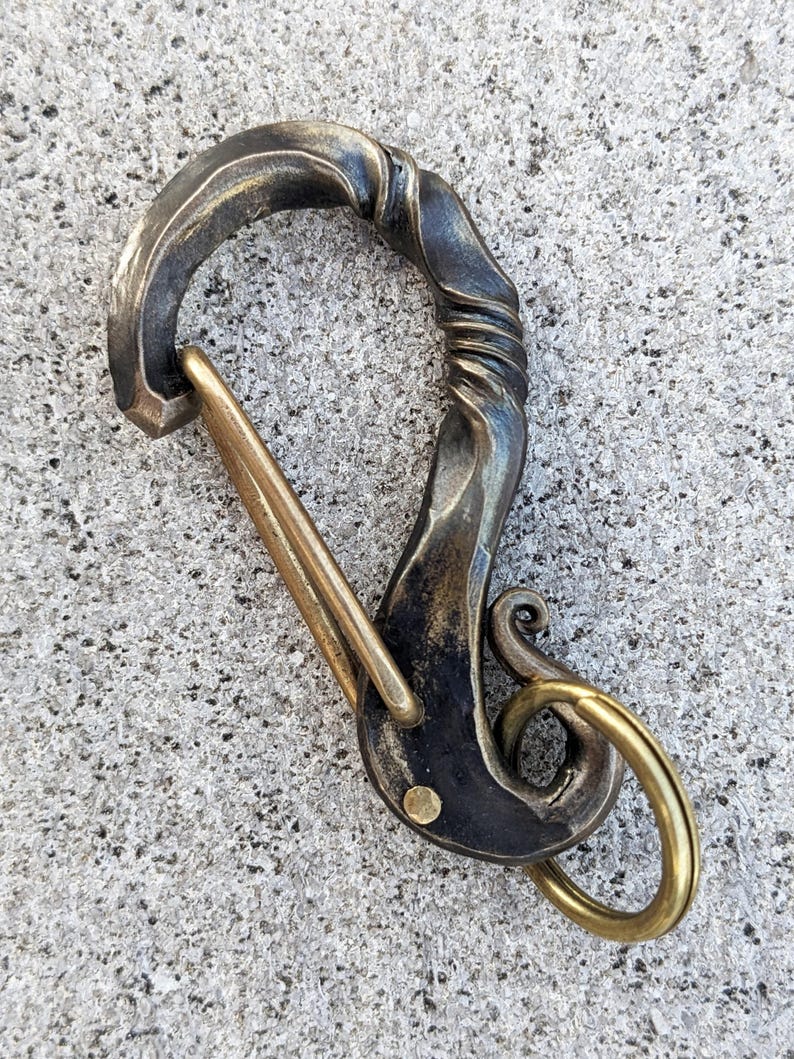 Hand Forged Iron and Bronze Carabiner - Etsy