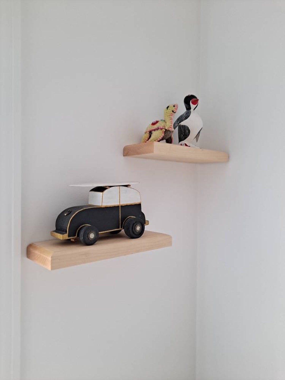Floating Maple Wood Shelves With Satin Shellac Finish - Etsy