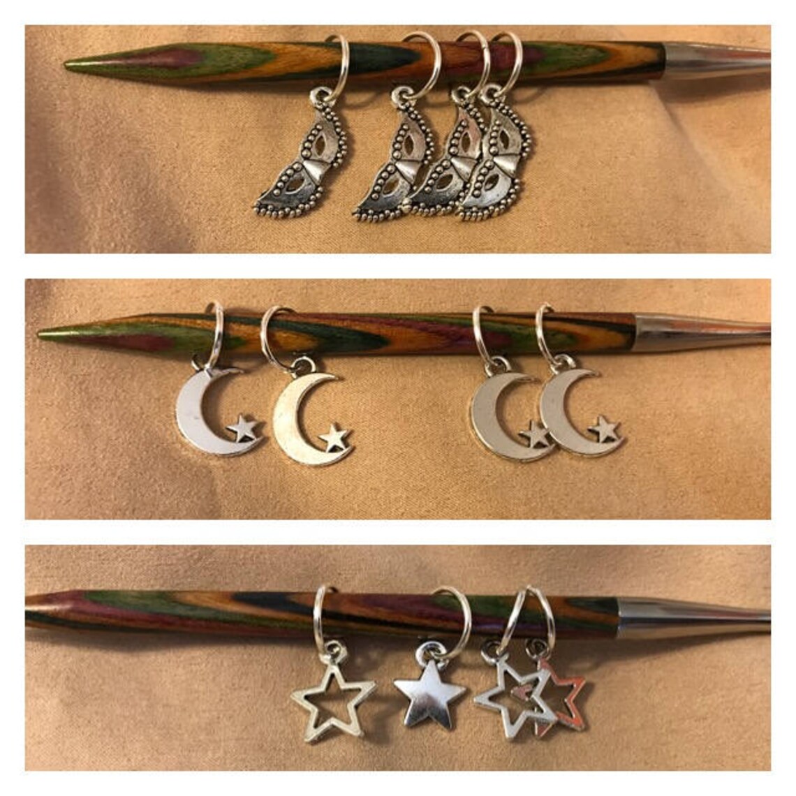 Set of Four 4 Hand Made Silver Stitch Markers for Knitting - Etsy