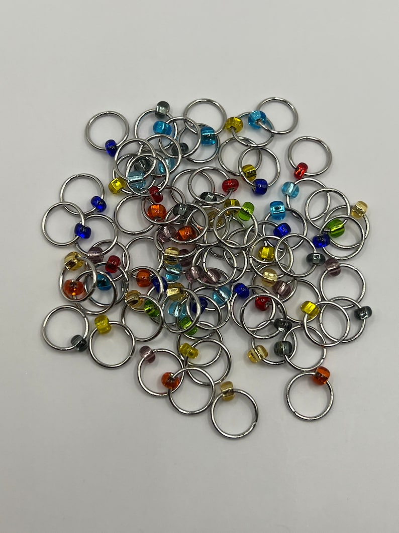 Handmade Colorful Rainbow Glass Bead Stitch Markers - Snag-free ...
