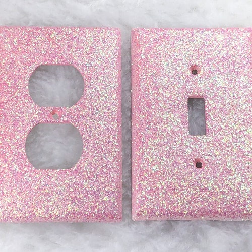 Light Pink Glitter Opal Piglet Light Switch & Outlet Covers - Etsy