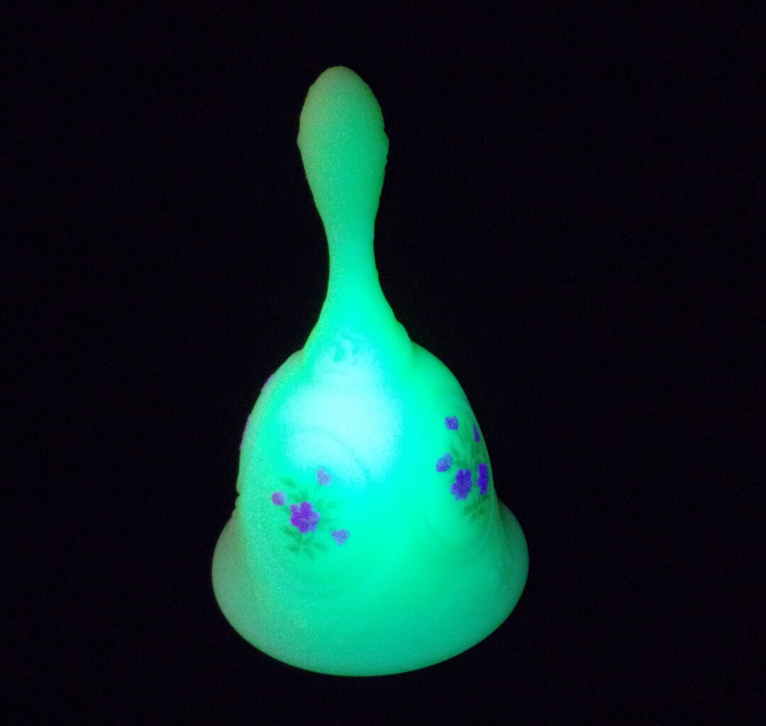 Opaque Vaseline/uranium Hand Painted Fenton Bell, Artist Signed - Etsy