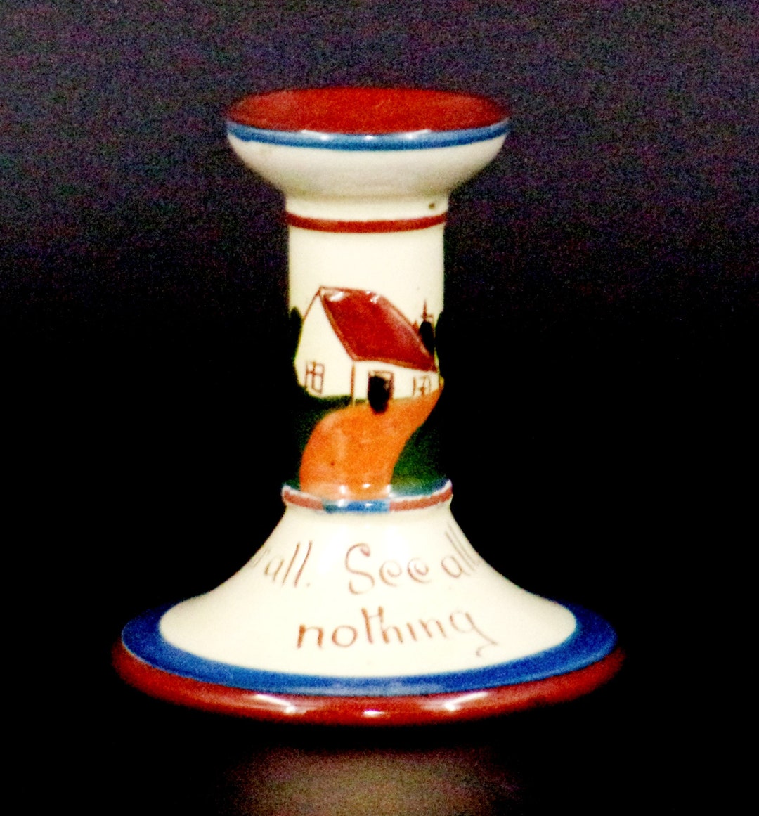Vintage Longpark Torquay Red Clay Candlestick With Motto - Etsy