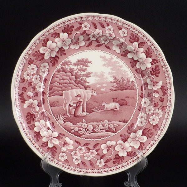 Red Transferware Plates - Etsy