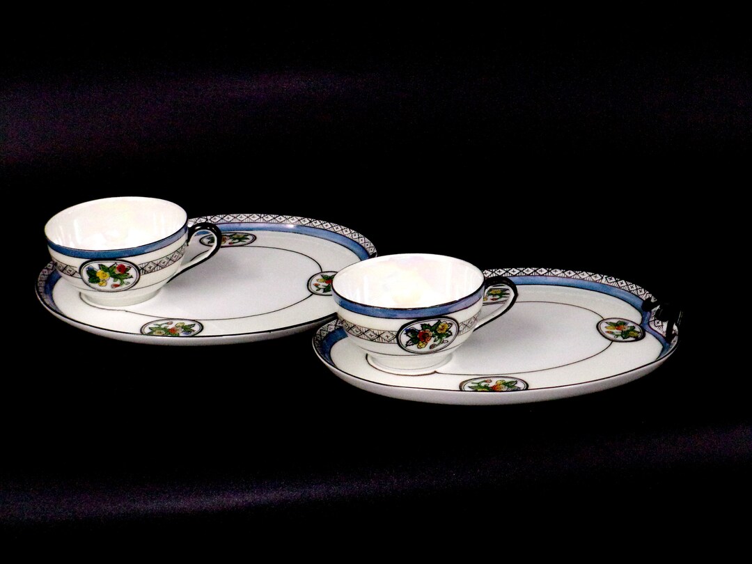 Vintage Morimura Brothers Snack Sets, Japan, Floral Cameos (set of 2 ...