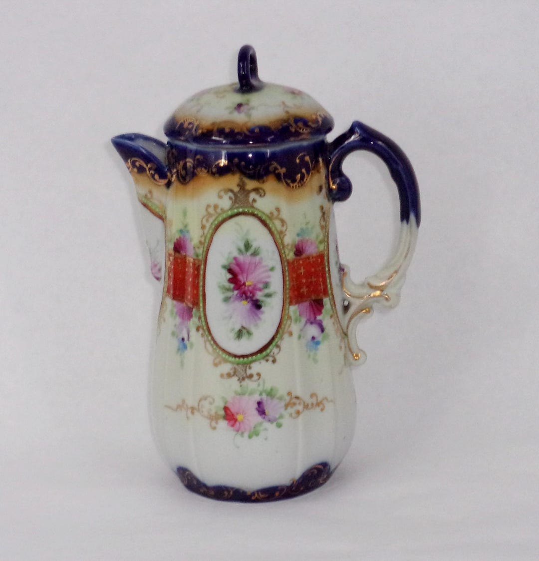 Antique Cobalt/flow Blue Chocolate Pot - Etsy