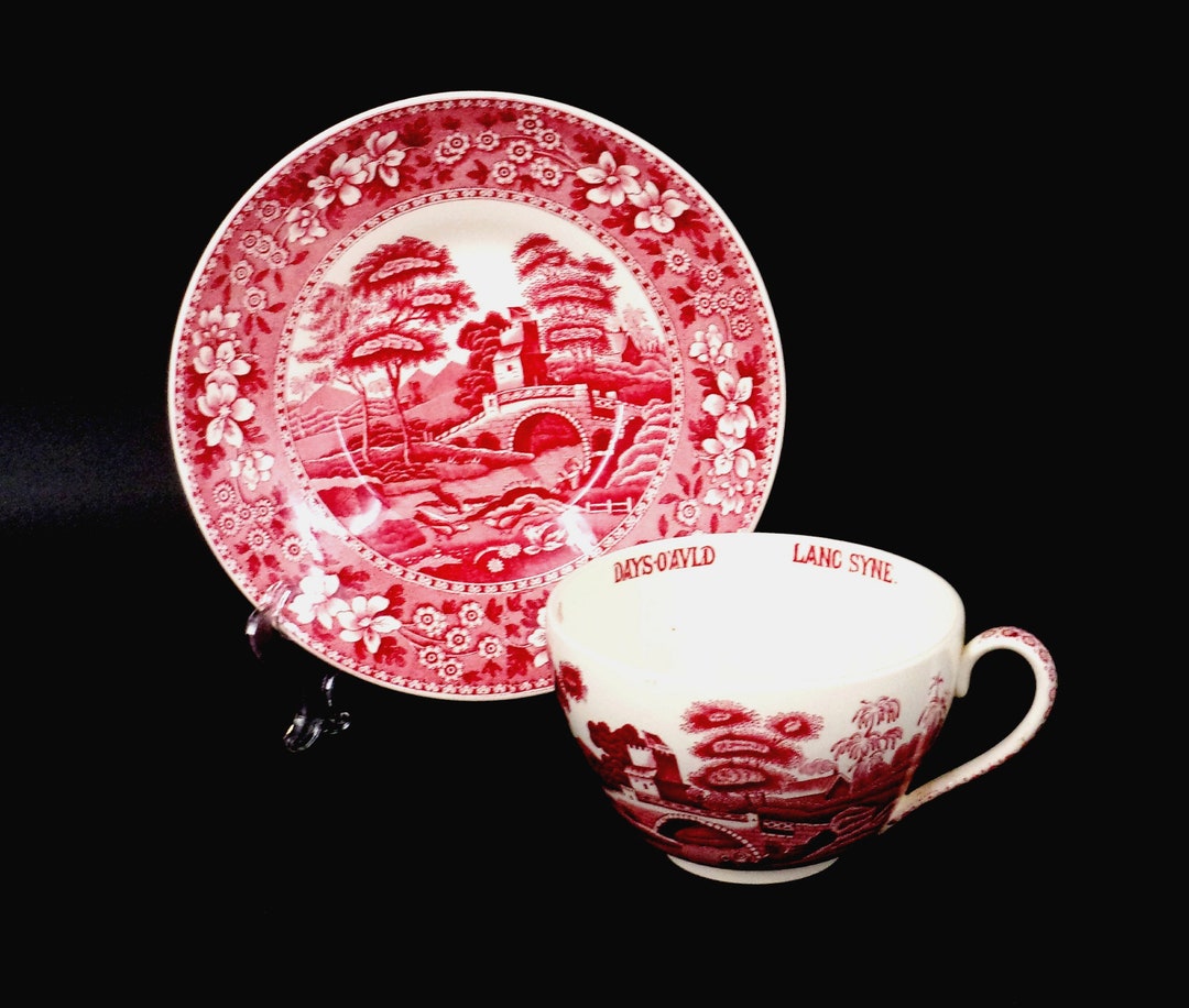 RARE Jumbo Spode Cup and Saucer, Pink Tower Transferware Pattern, cup O ...