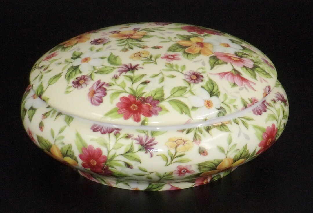 Large Limoges Chintz Dresser Box, ROMANCE, Floral - Etsy