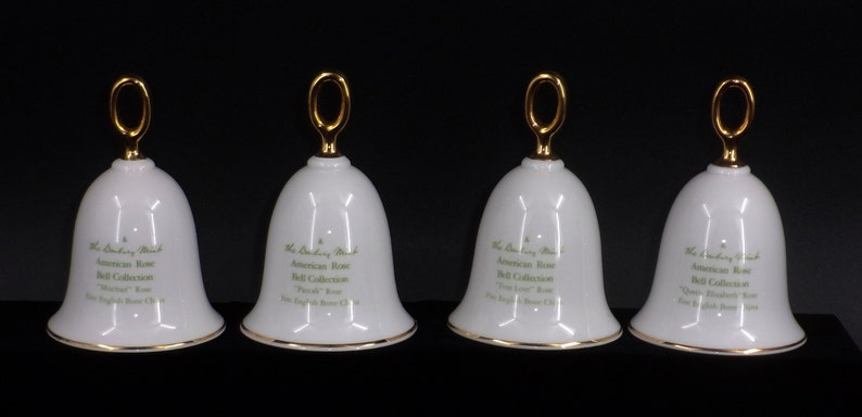 7 Porcelain Bells, Danbury Mint American Rose Collection, - Etsy