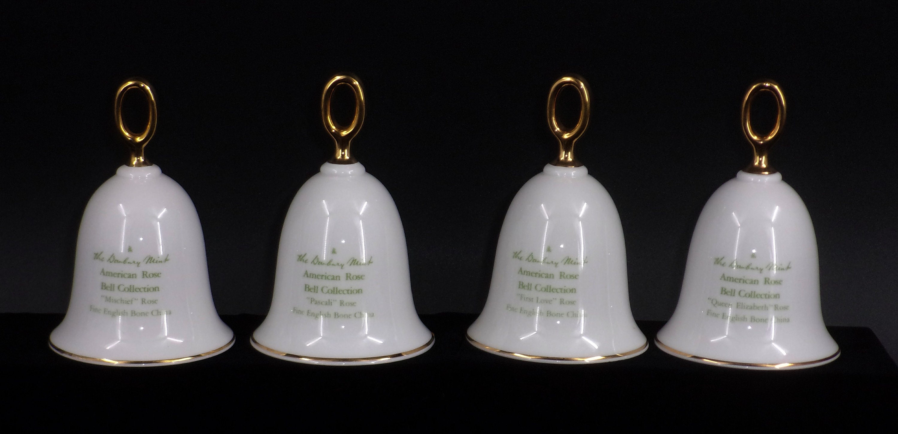 7 Porcelain Bells, Danbury Mint American Rose Collection, - Etsy