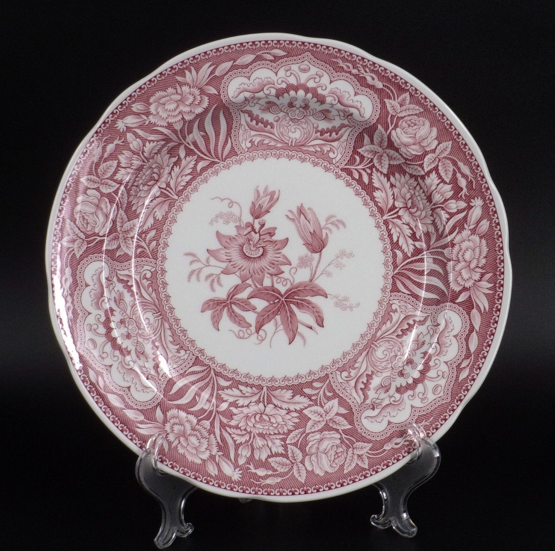 Spode Cranberry/red Transferware Dinner Plate, FLORAL - Etsy