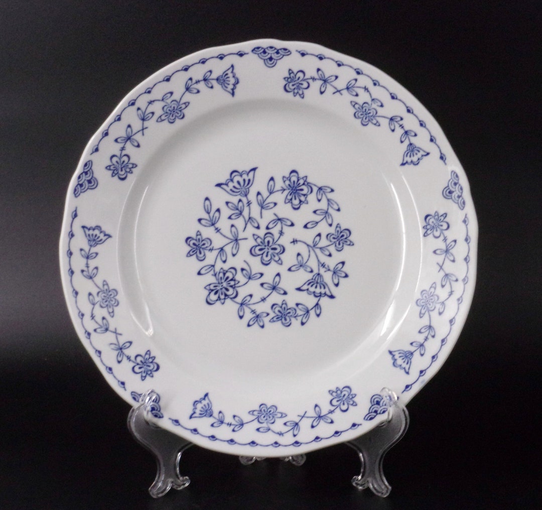Colbalt Blue and White Dinner Plate by Kalk. 1960's, German Pottery - Etsy