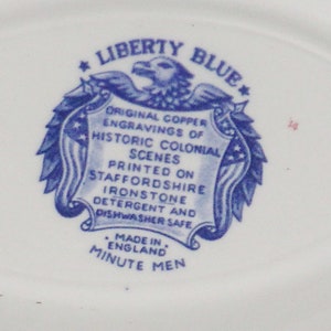 Liberty Blue Staffordshire 9 Inch Oval Vegetable Bowl, Minute Men - Etsy
