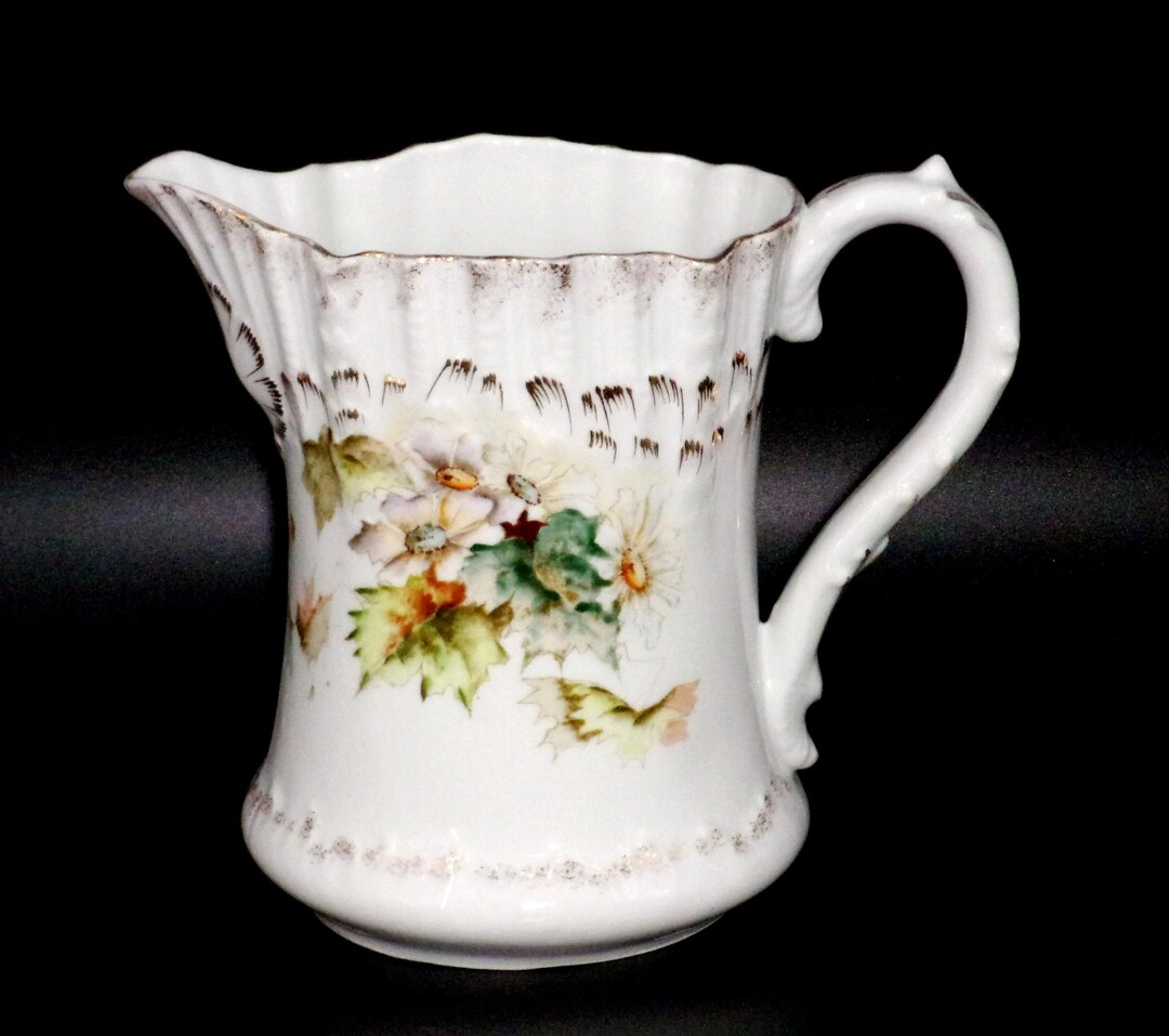 Large Antique Victorian Water Pitcher, Floral, Excellent Condition - Etsy