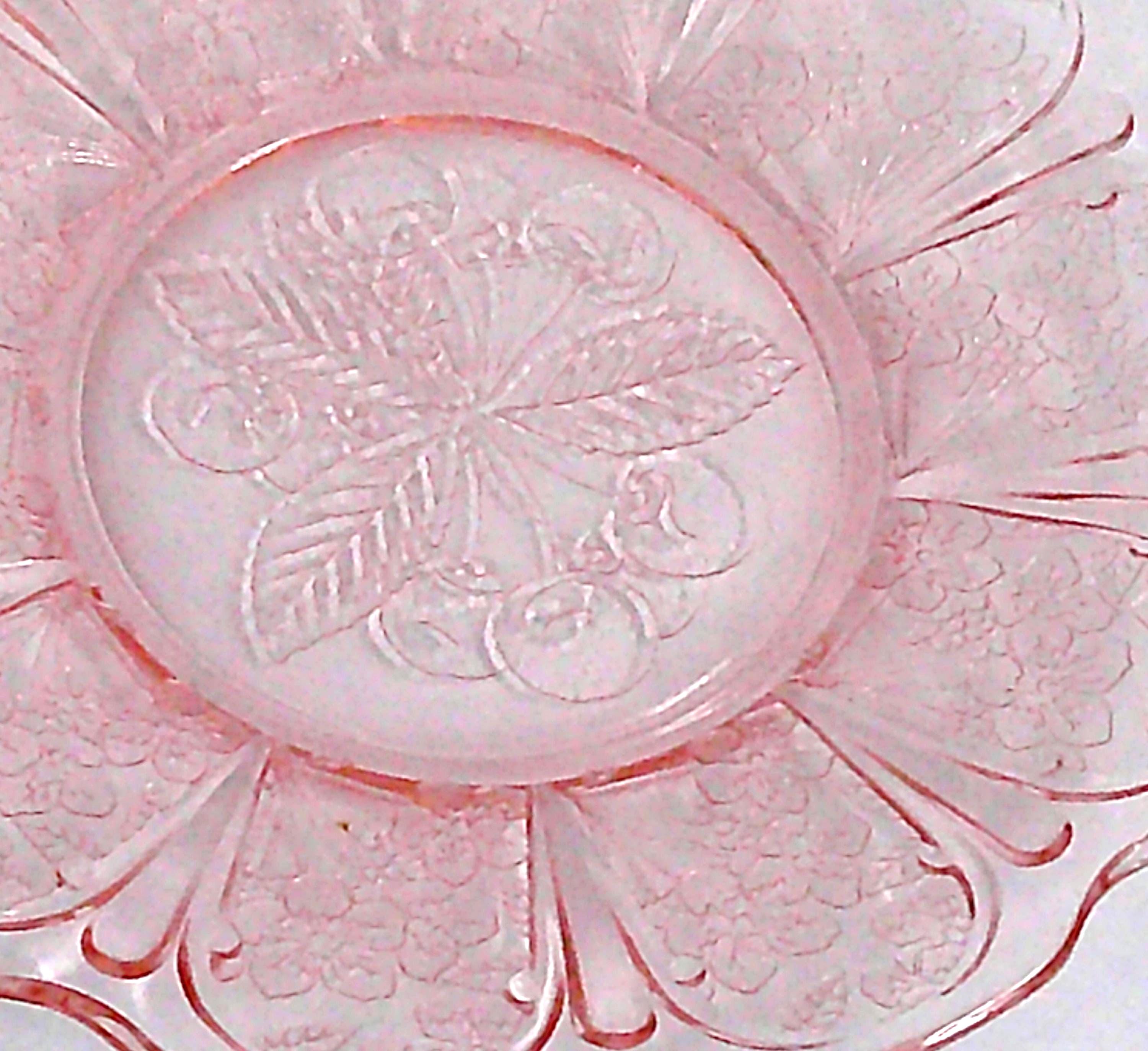 Pink CHERRY BLOSSOM Bread/dessert Plate, Jeanette, Depression Glass - Etsy