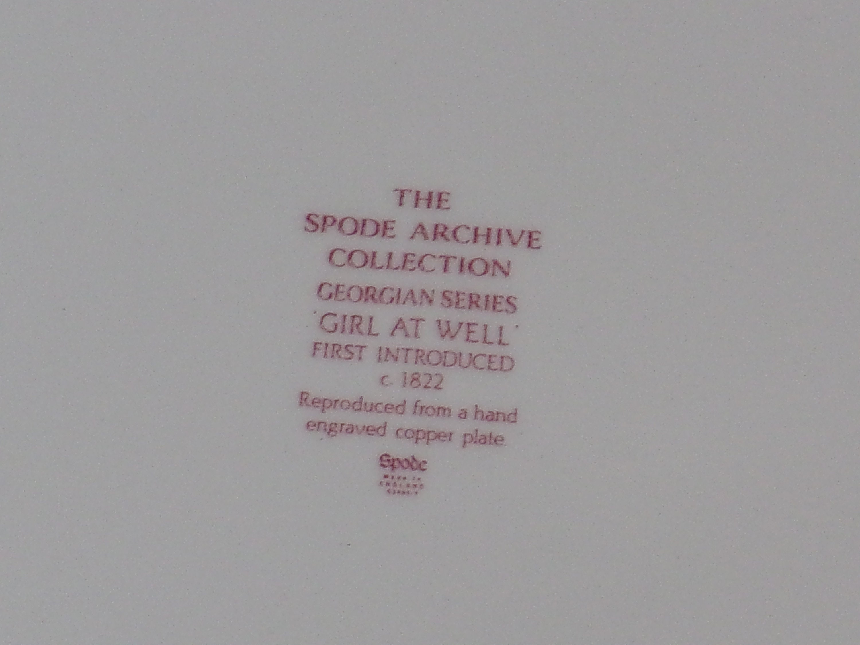 Spode Transferware, Girl at Well, Large Serving Plate, Pink, Georgian ...