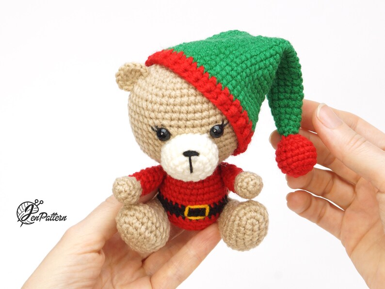 Santa's Helper Teddy Bear Crochet PATTERN DIY Christmas | Etsy