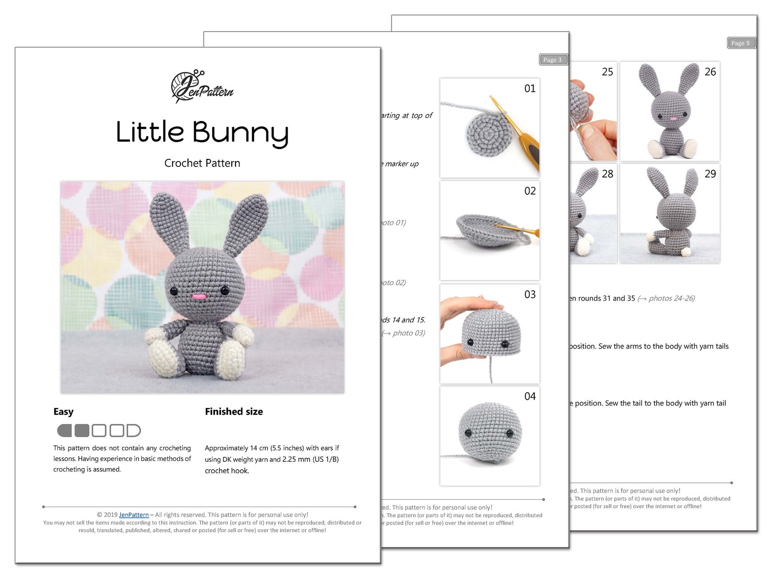 Little Bunny Rabbit Crochet PATTERN, Crochet Easter Animal Pattern, DIY ...