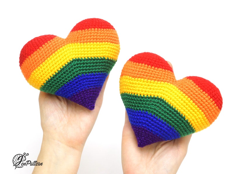 Rainbow Heart Crochet PATTERN LGBT Pride Heart Gay Pride | Etsy