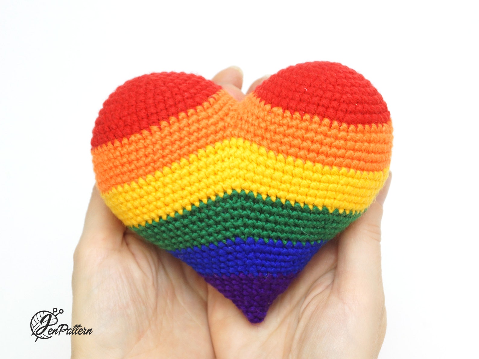 Rainbow Heart Crochet PATTERN, LGBT Pride Heart, Gay Pride Decoration ...