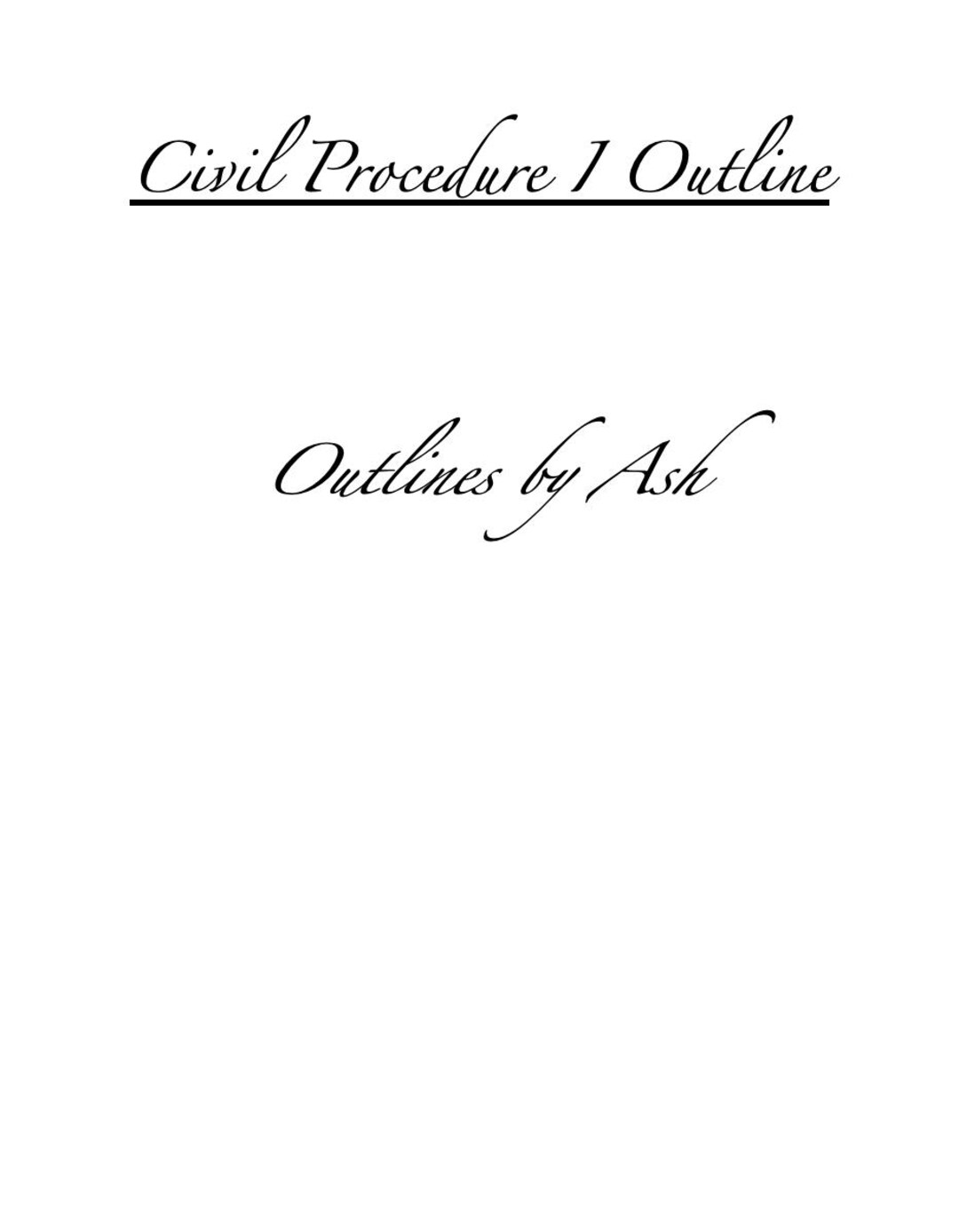 Civil Procedure I & II Outline Bundle - Etsy