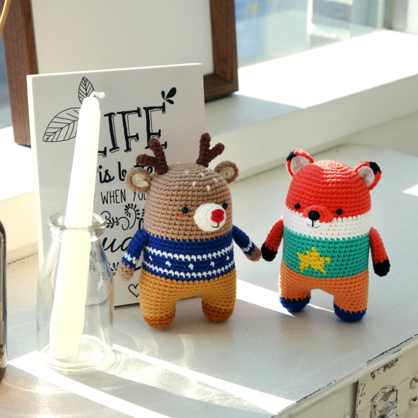 Crochet Pattern-5in1/fox/monkey/tiger/polarbear/deer/symbolpattern(pdf ...