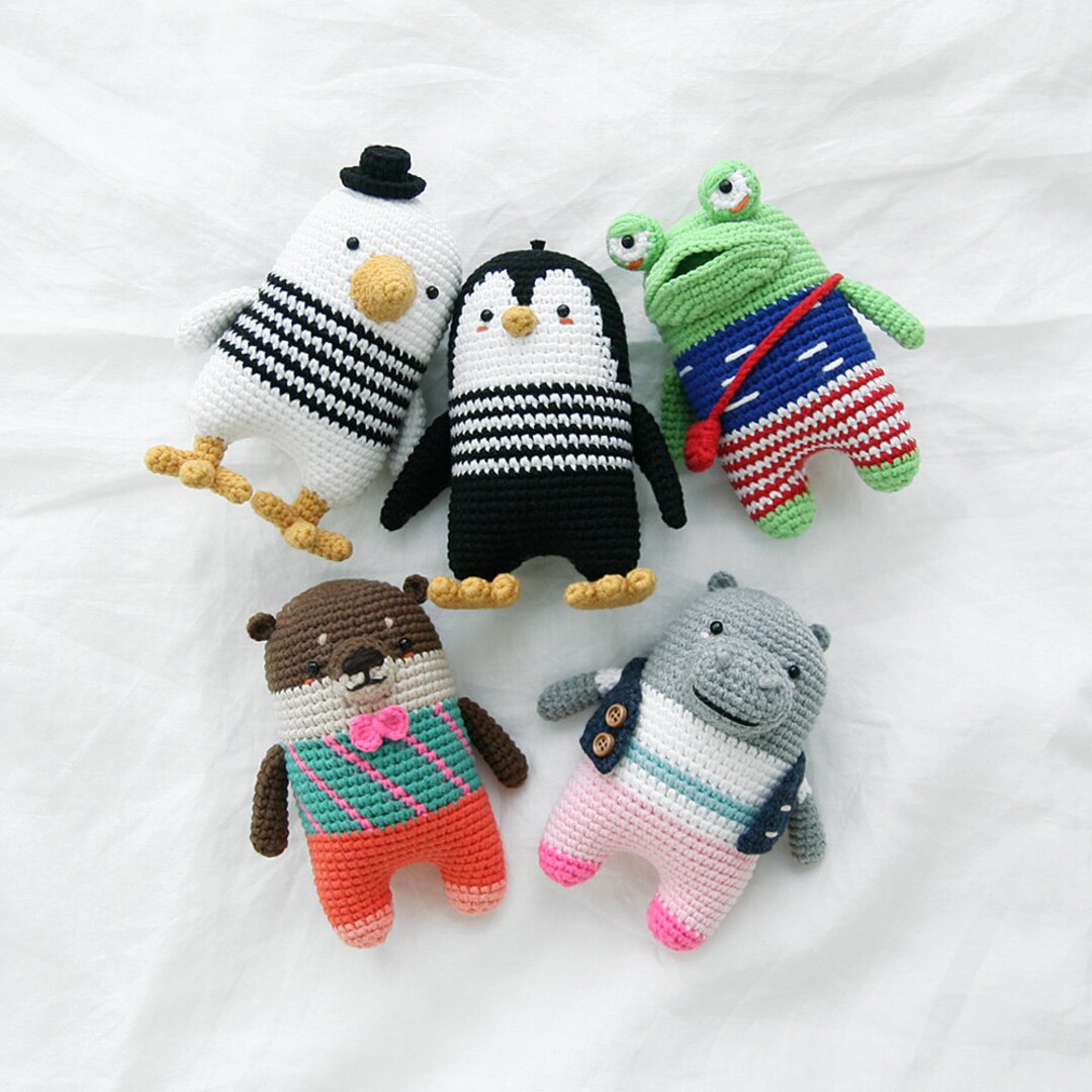 Crochet Pattern-5in1/frog/penguin/seagull/otter/hippo(pdf/eng) - Etsy