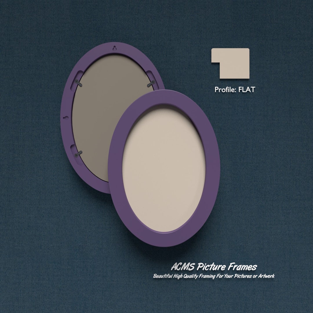 Oval Picture Frame - Flat Profile - 1.25 Wide Frame - Etsy