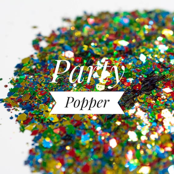 Metallic Rainbow Glitter//party Popper//chunky Mix//solvent | Etsy