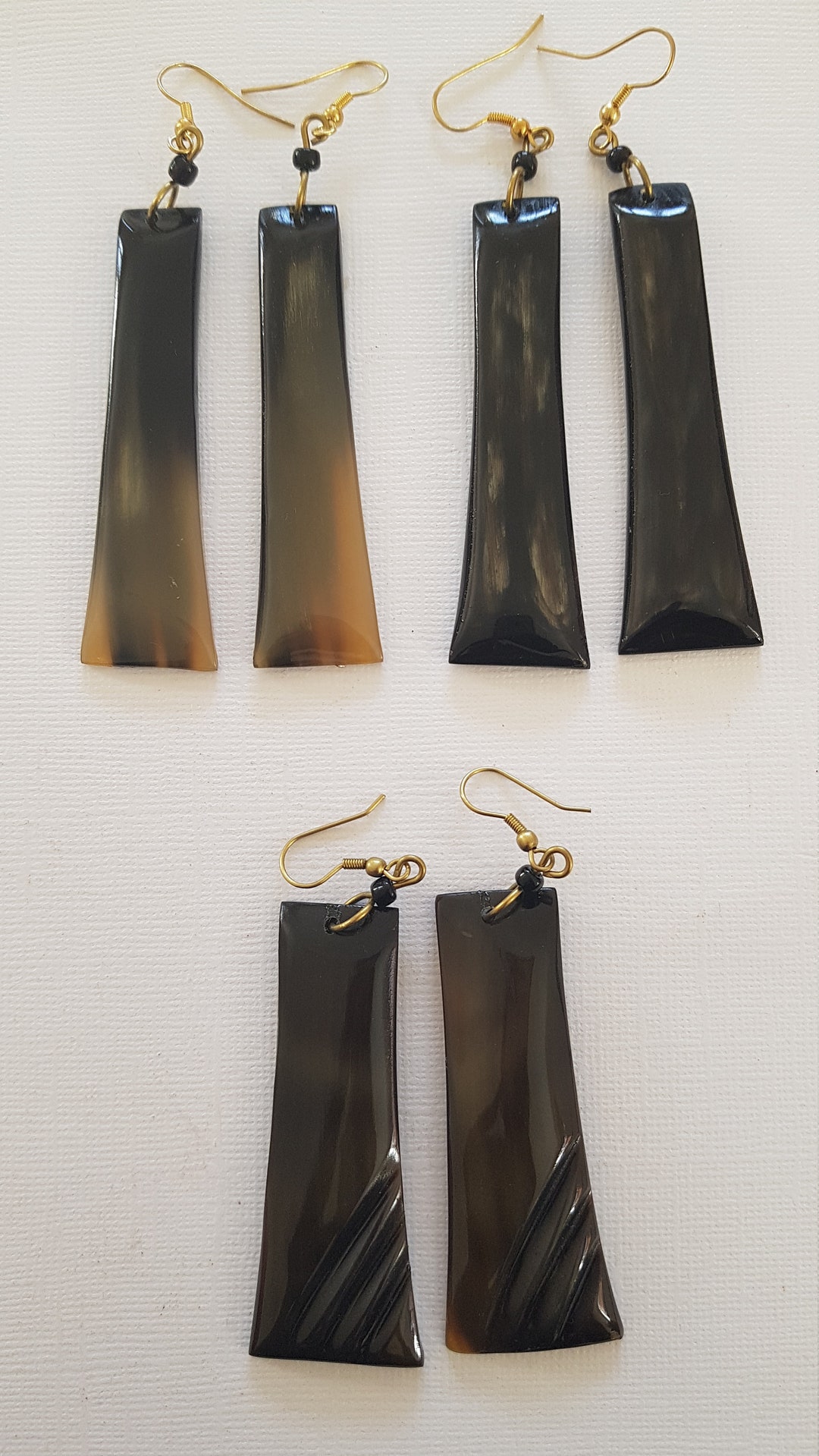 Handmade Rectangular Cow Tusk Bone Earrings - Etsy