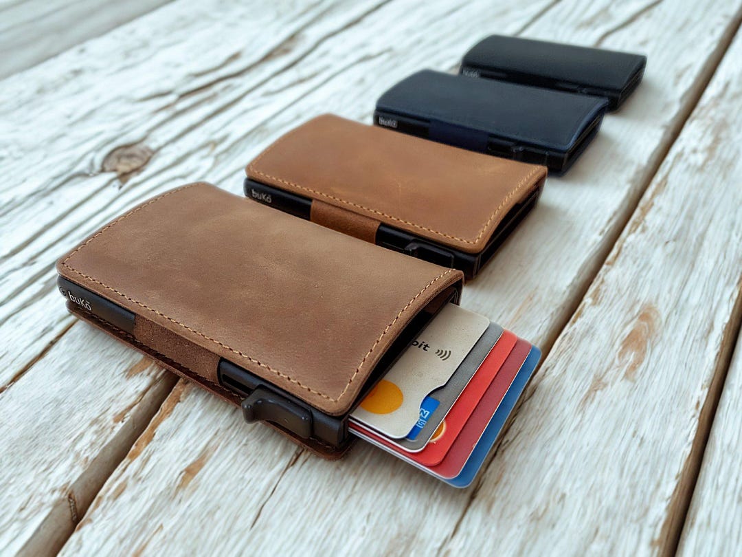 Personalised Pop-up Card & Cash Wallet in Full Grain Genuine Leather - Etsy