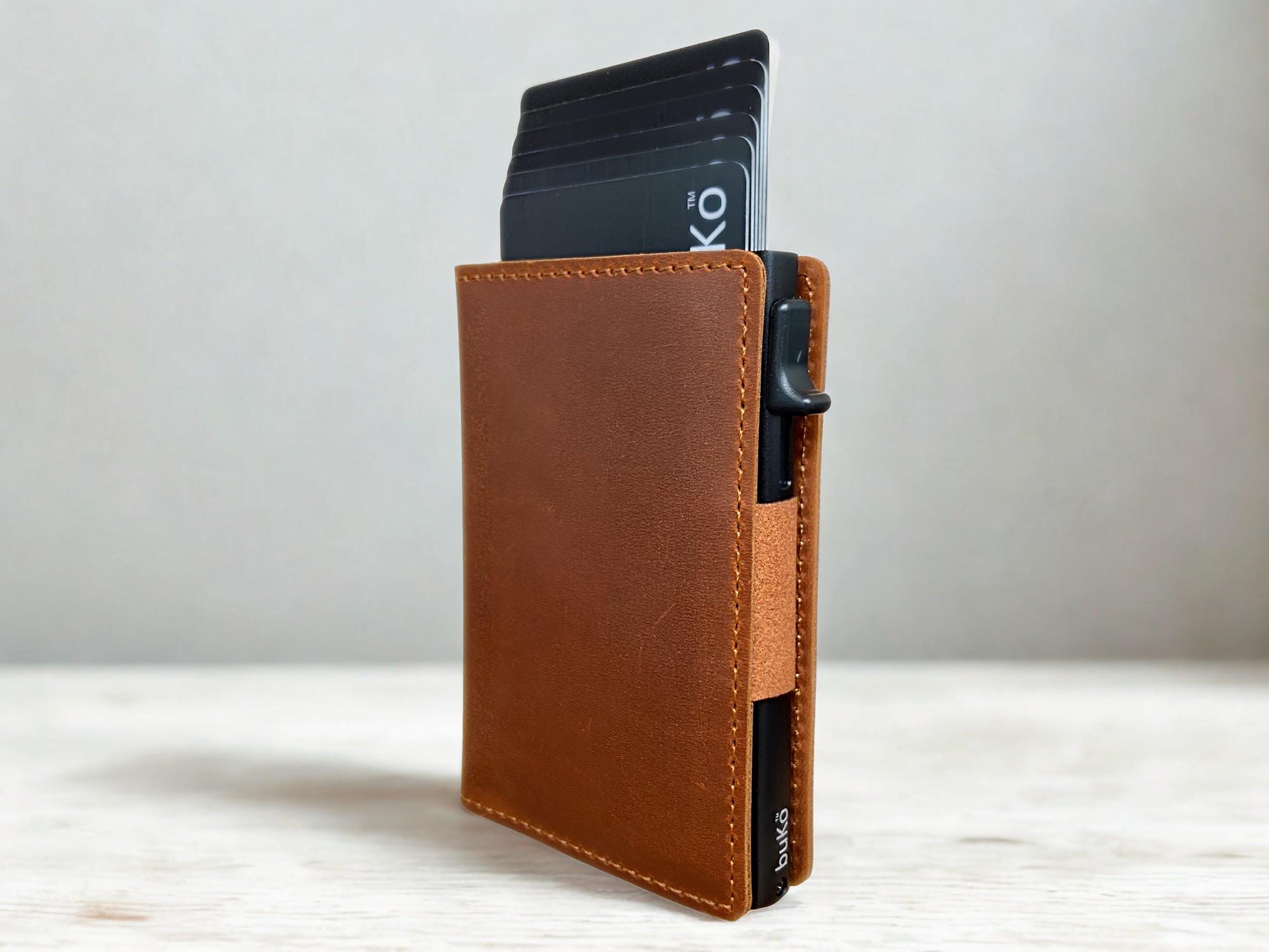 Personalised Pop-up Card & Cash Wallet in Full Grain Genuine Leather - Etsy