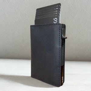 Personalised Pop-up Card & Cash Wallet in Full Grain Genuine Leather - Etsy