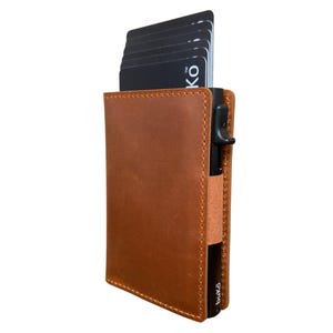 Personalised Pop-up Card & Cash Wallet in Full Grain Genuine Leather - Etsy