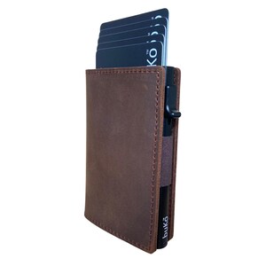 Personalised Pop-up Card & Cash Wallet in Full Grain Genuine Leather - Etsy