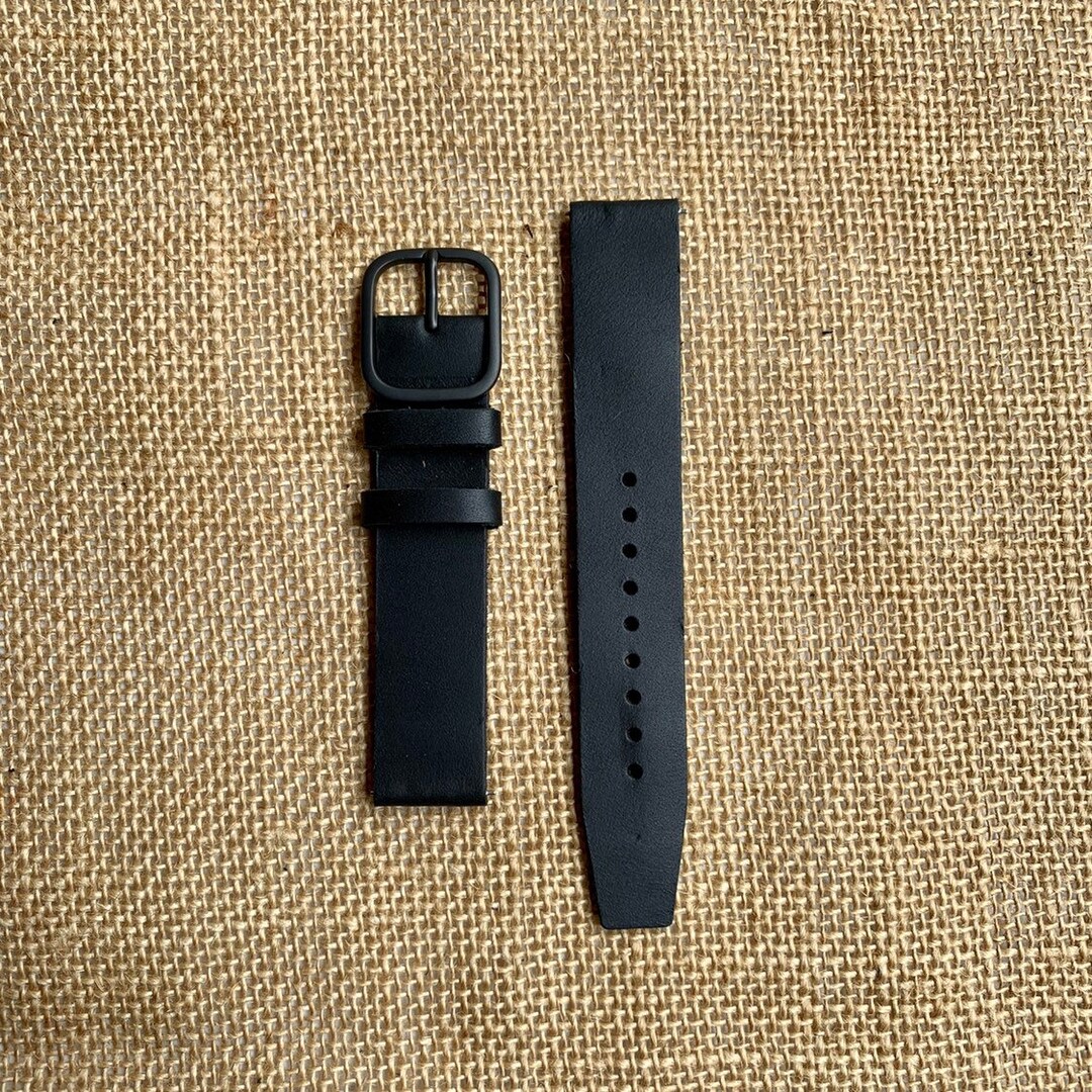 18mm Black Leather Watch Bands/straps With Quick Release Pins - Etsy